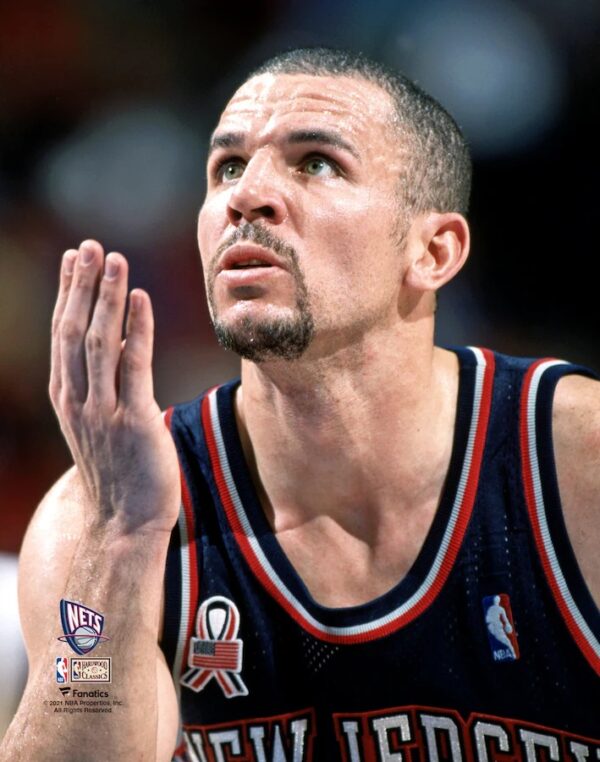 Jason Kidd New Jersey Nets Unsigned Hardwood Classics Free Throw Line ...